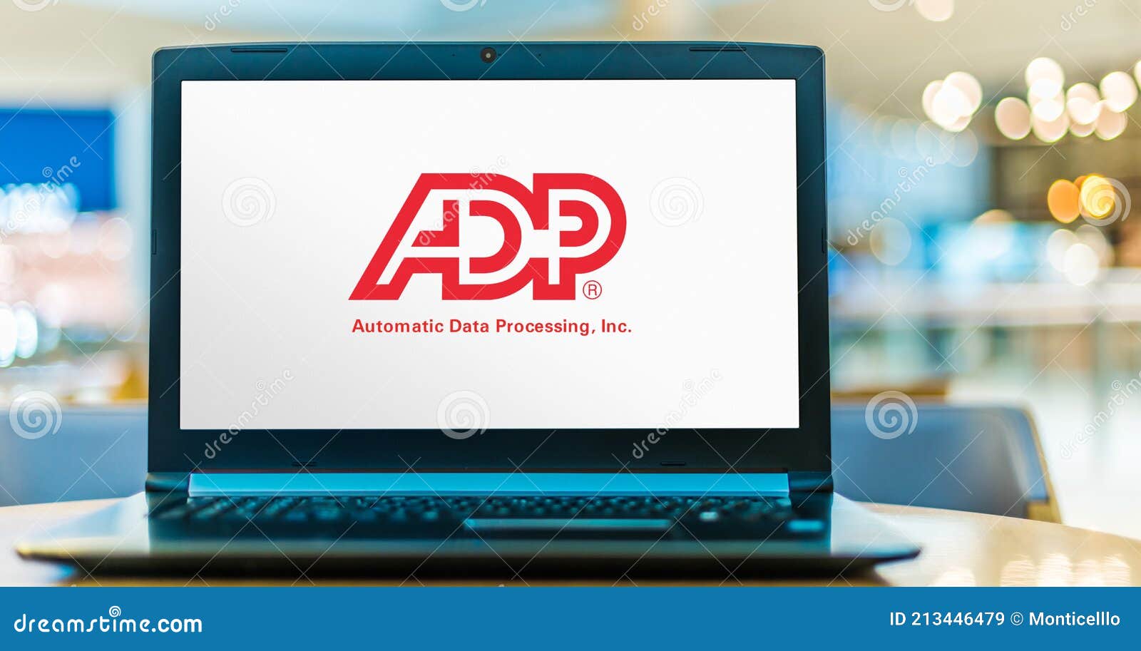 Laptop Computer Displaying Logo of Automatic Data Processing Editorial ...