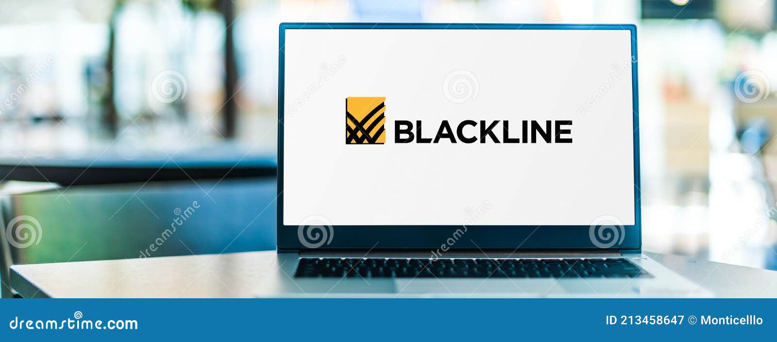 Laptop Computer Displaying Logo of Blackline Editorial Photography ...