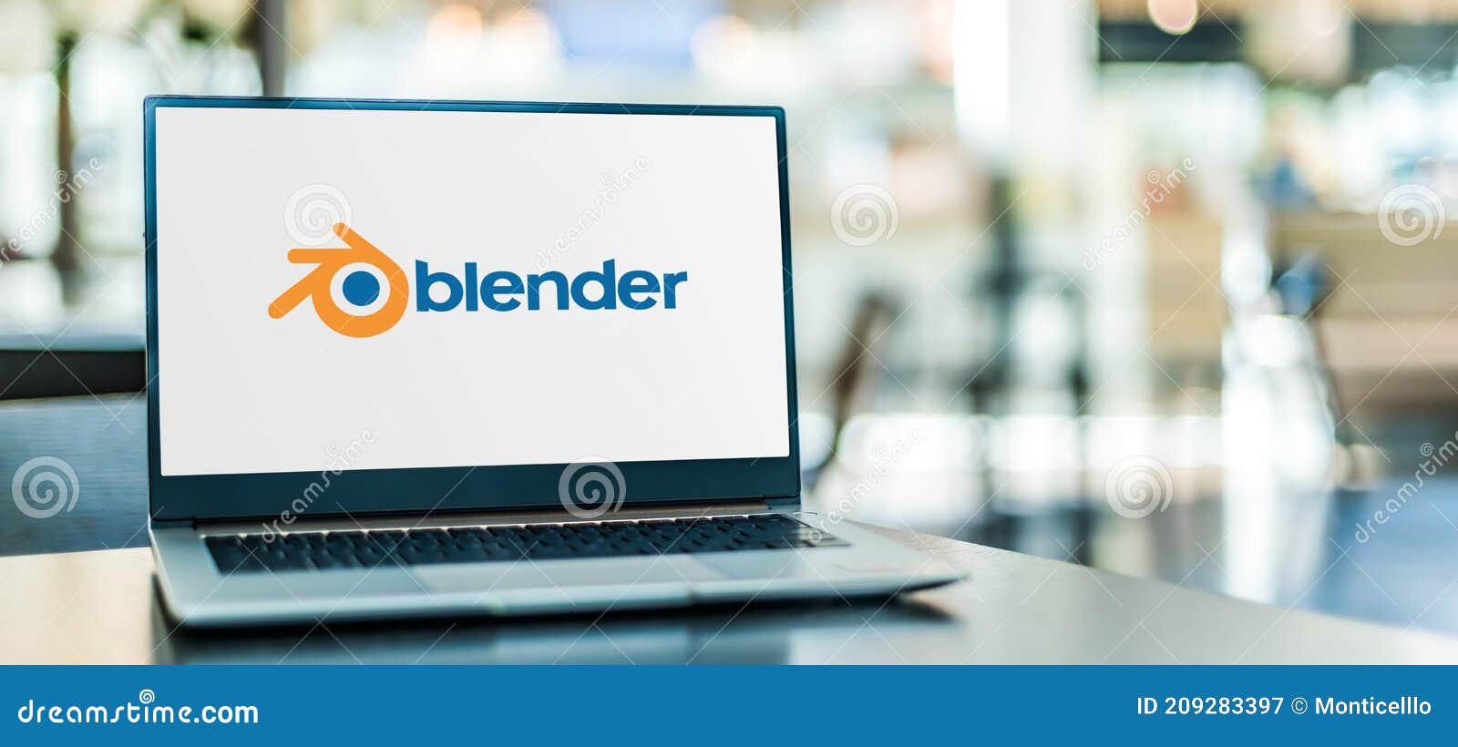 Laptop Computer Displaying Logo of Blender Editorial Photography ...