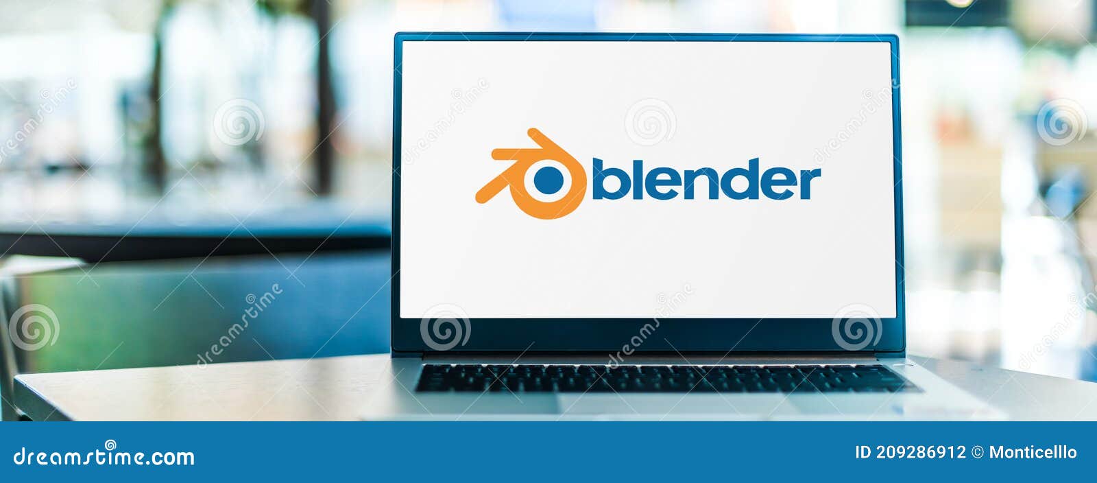Laptop Computer Displaying Logo of Blender Editorial Photography ...