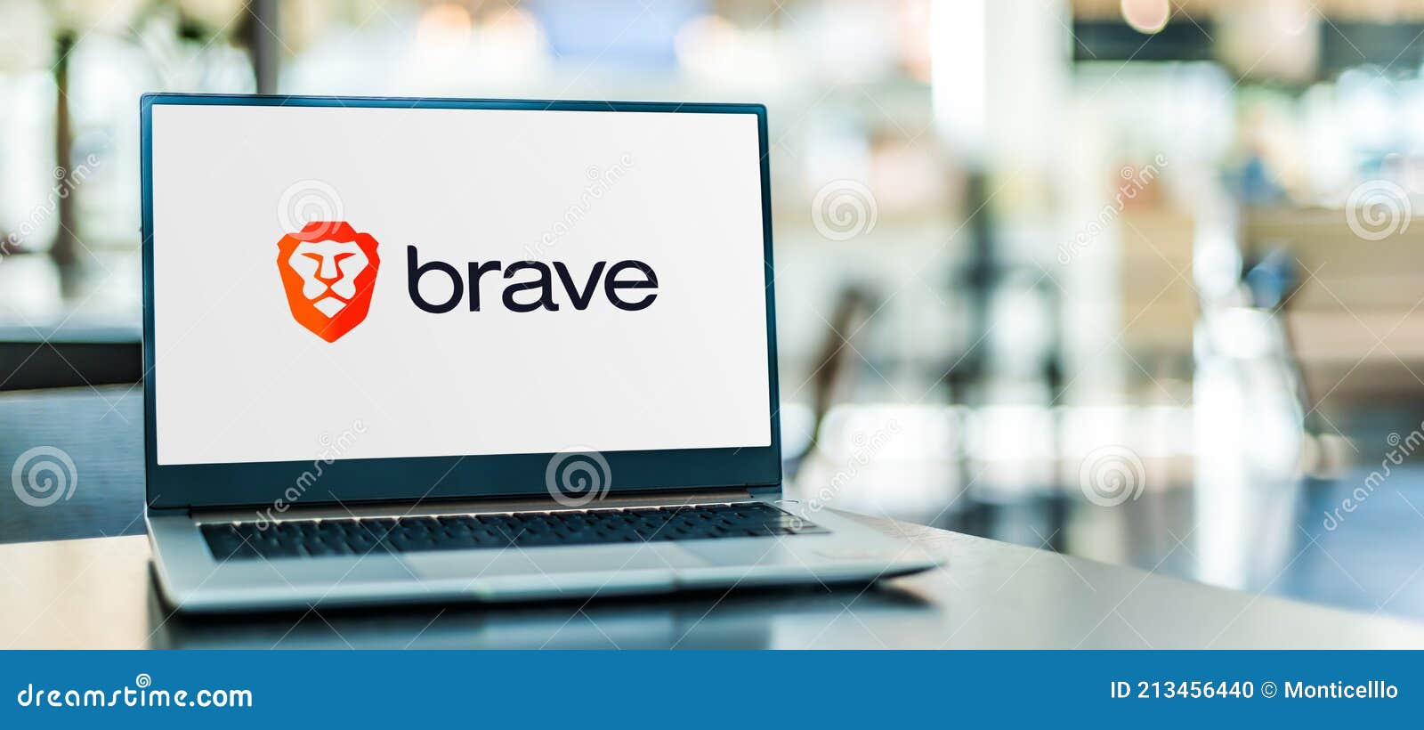 Laptop Computer Displaying Logo of Brave Editorial Image - Image of ...