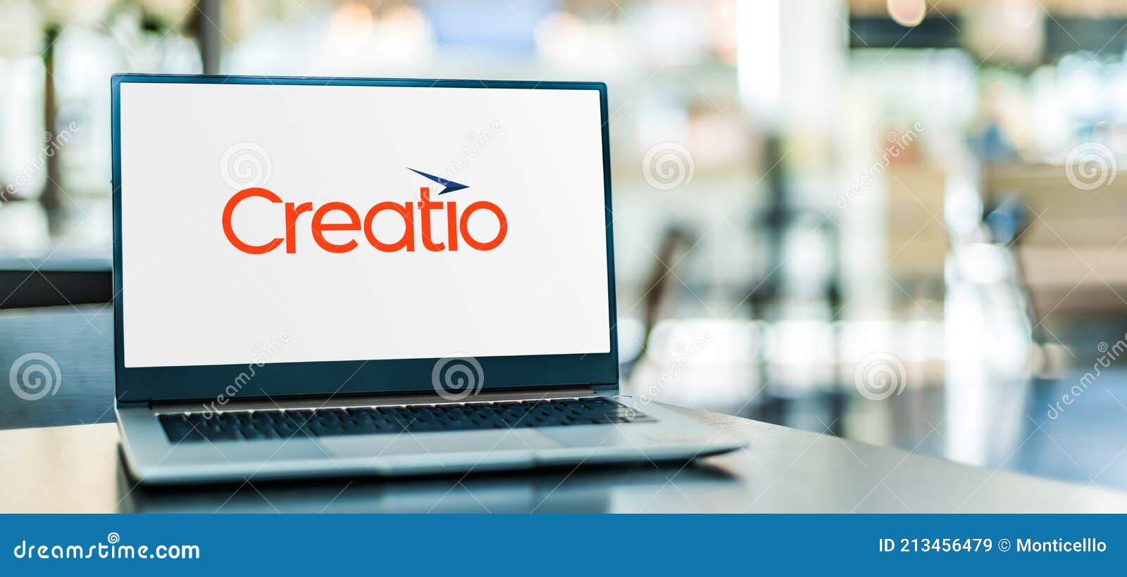 Laptop Computer Displaying Logo of Creatio Editorial Stock Image ...