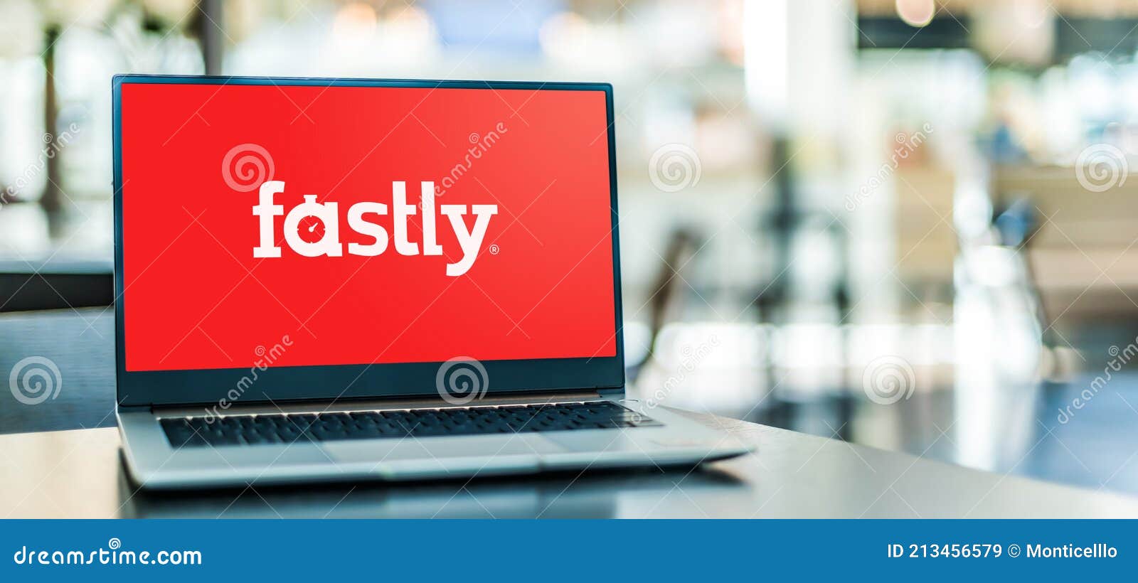 Laptop Computer Displaying Logo of Fastly Editorial Stock Image - Image ...
