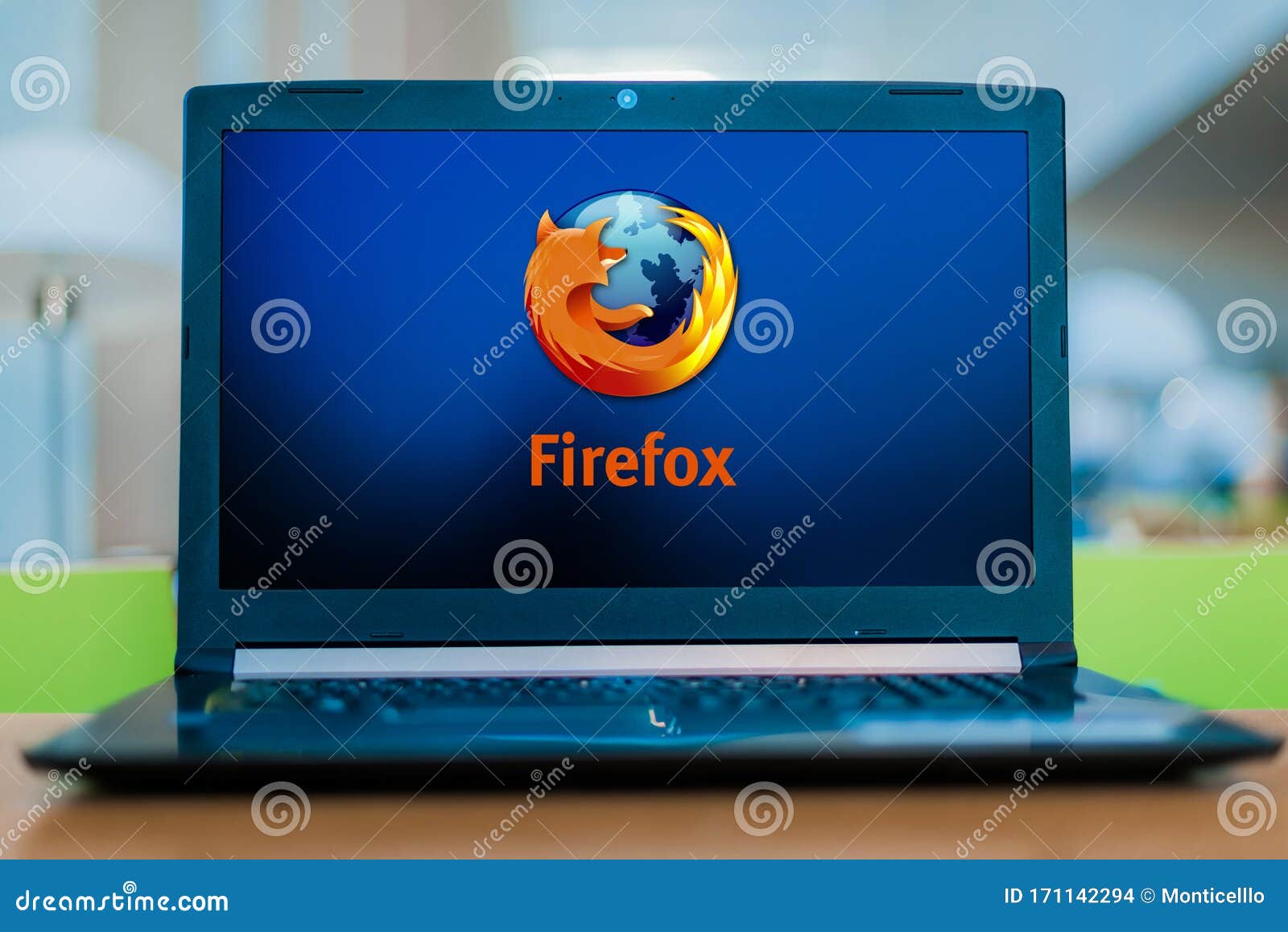 Laptop Computer Displaying Logo of Firefox Editorial Stock Image ...