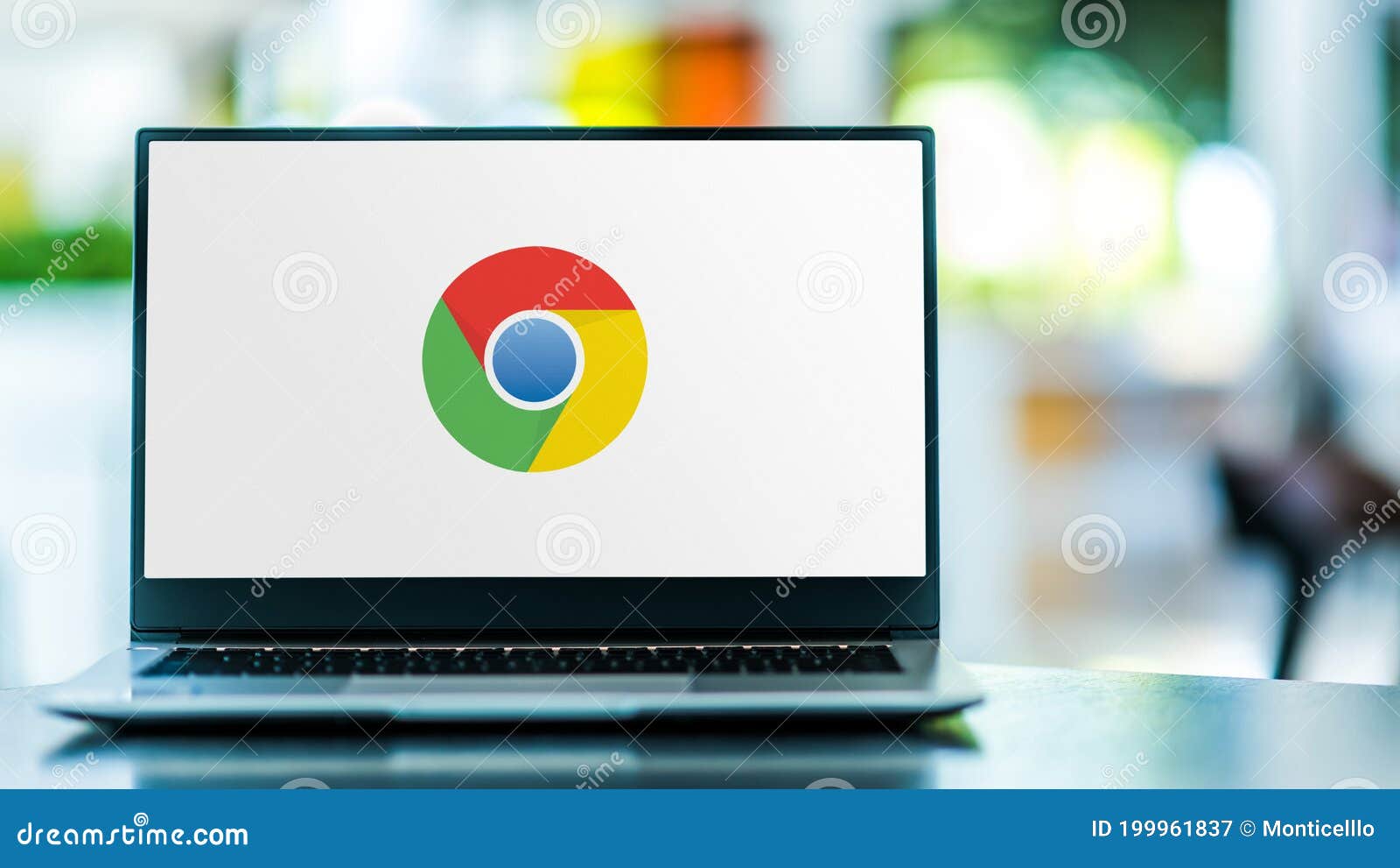 Laptop Computer Displaying Logo of Google Chrome Editorial Photography ...