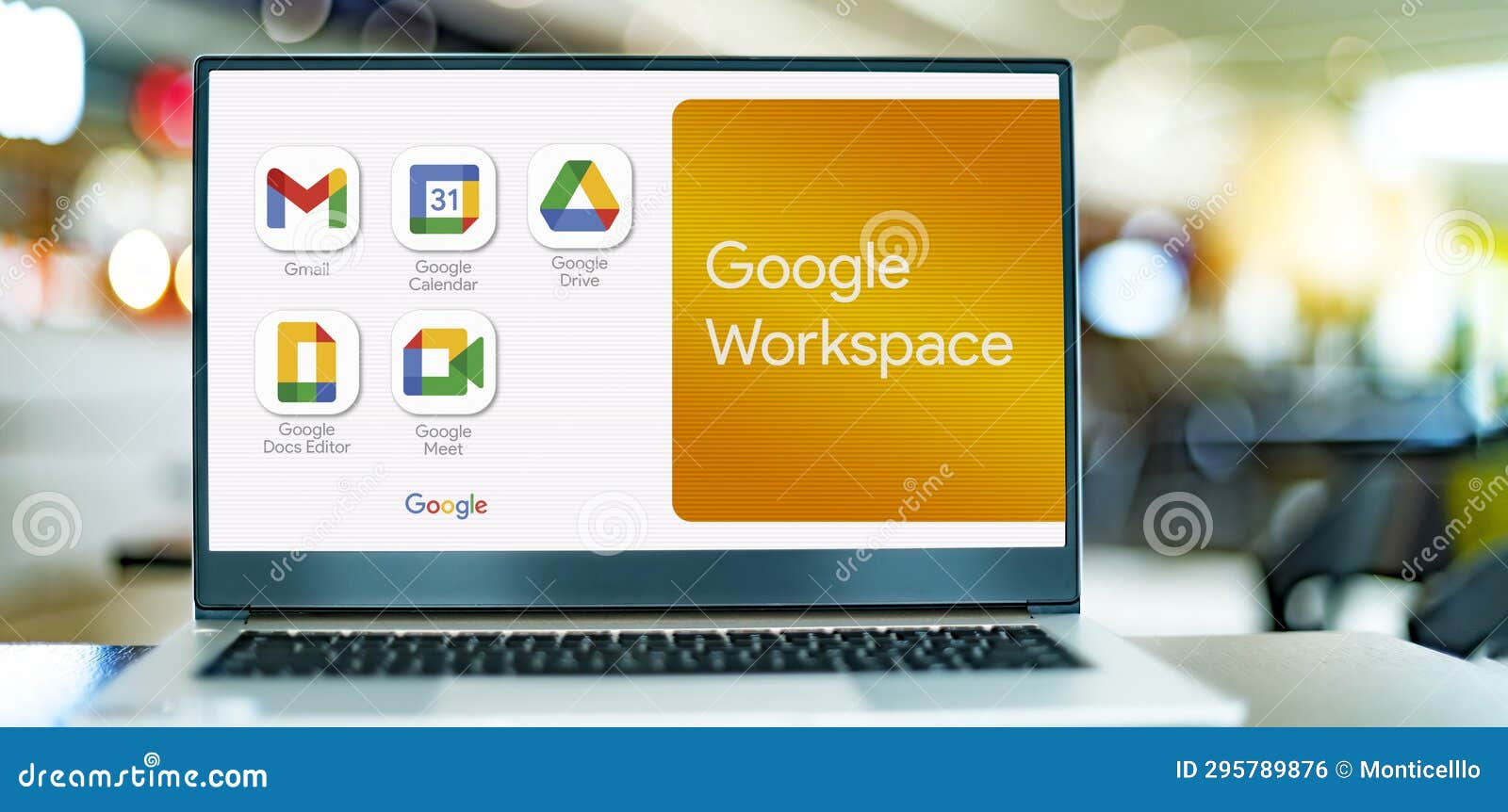 Laptop Computer Displaying Logo of Google Workspace Editorial Photo ...