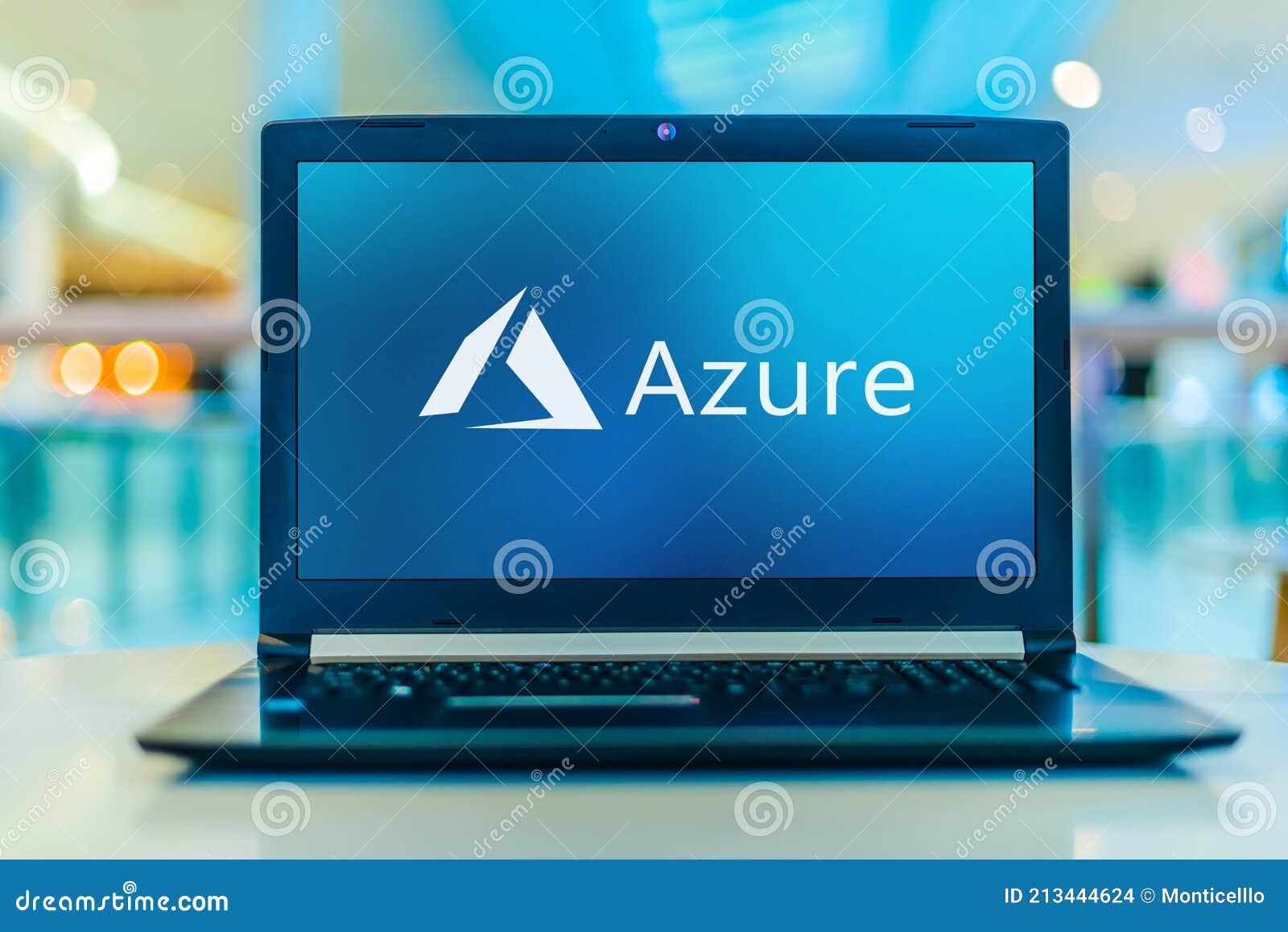 Laptop Computer Displaying Logo of Microsoft Azure Editorial Stock ...
