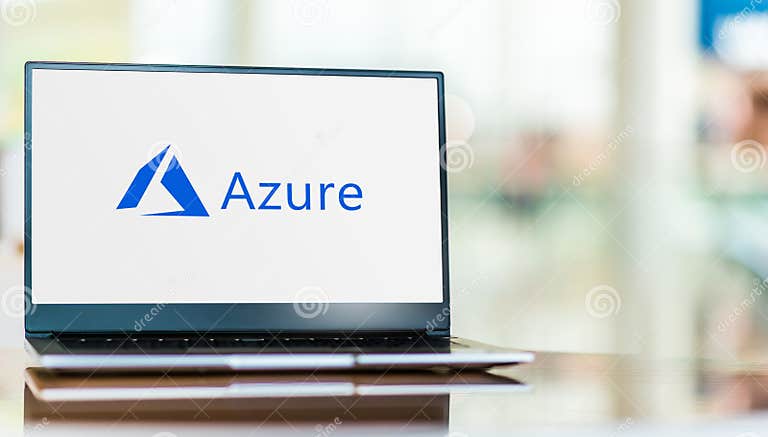 Laptop Computer Displaying Logo of Microsoft Azure Editorial Photo ...