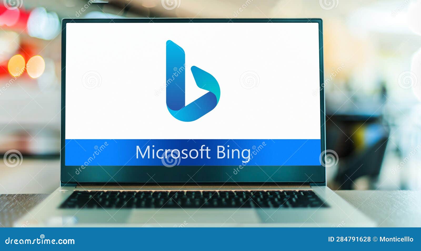 Laptop Computer Displaying Logo of Microsoft Bing Editorial Stock Photo ...