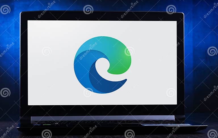Laptop Computer Displaying Logo of Microsoft Edge Editorial Stock Photo ...