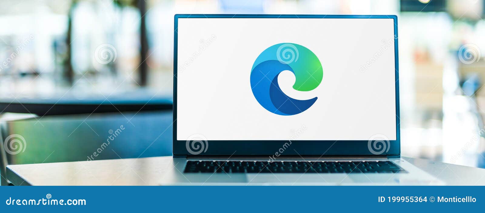 Laptop Computer Displaying Logo of Microsoft Edge Editorial Stock Image ...