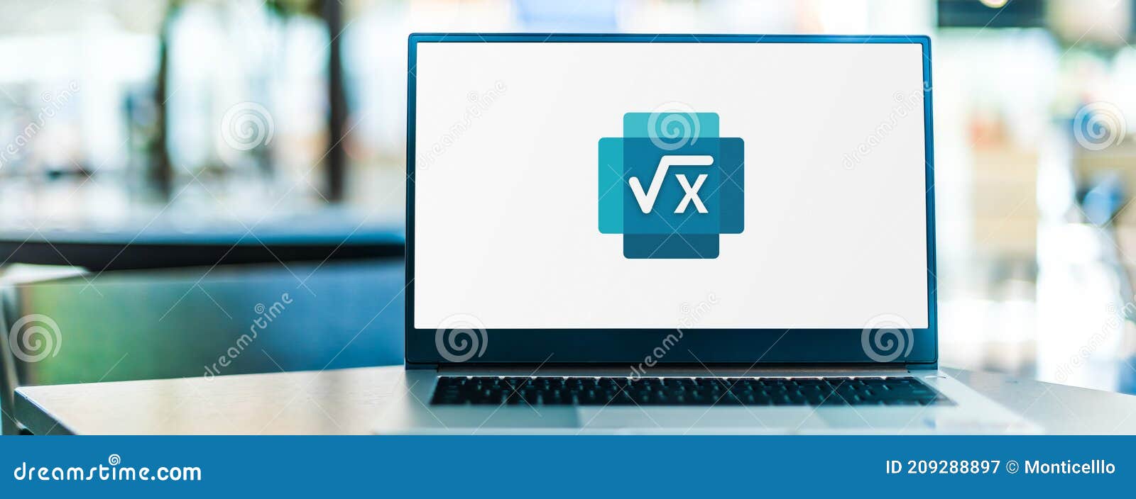 Laptop Computer Displaying Logo of Microsoft Math Editorial Photography ...