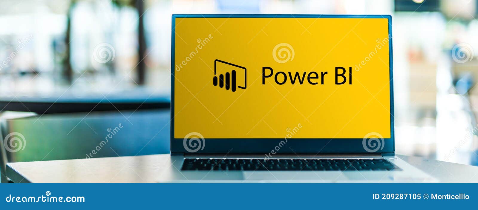 Laptop Computer Displaying Logo of Microsoft Power BI Editorial Image ...