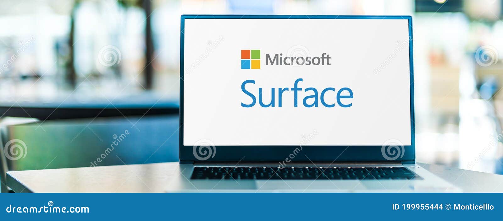 Laptop Computer Displaying Logo of Microsoft Surface Editorial Stock ...