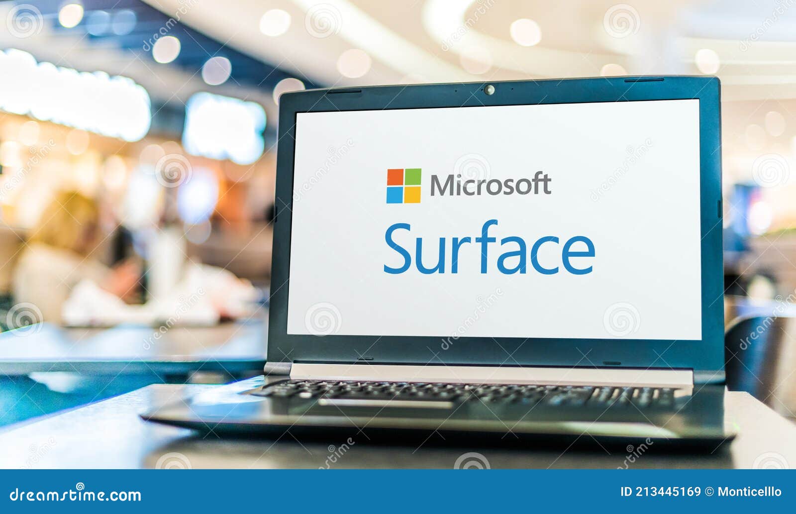 Laptop Computer Displaying Logo of Microsoft Surface Editorial Stock ...