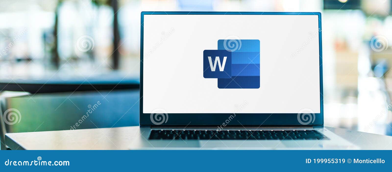 Laptop Computer Displaying Logo of Microsoft Word Editorial Stock Image ...