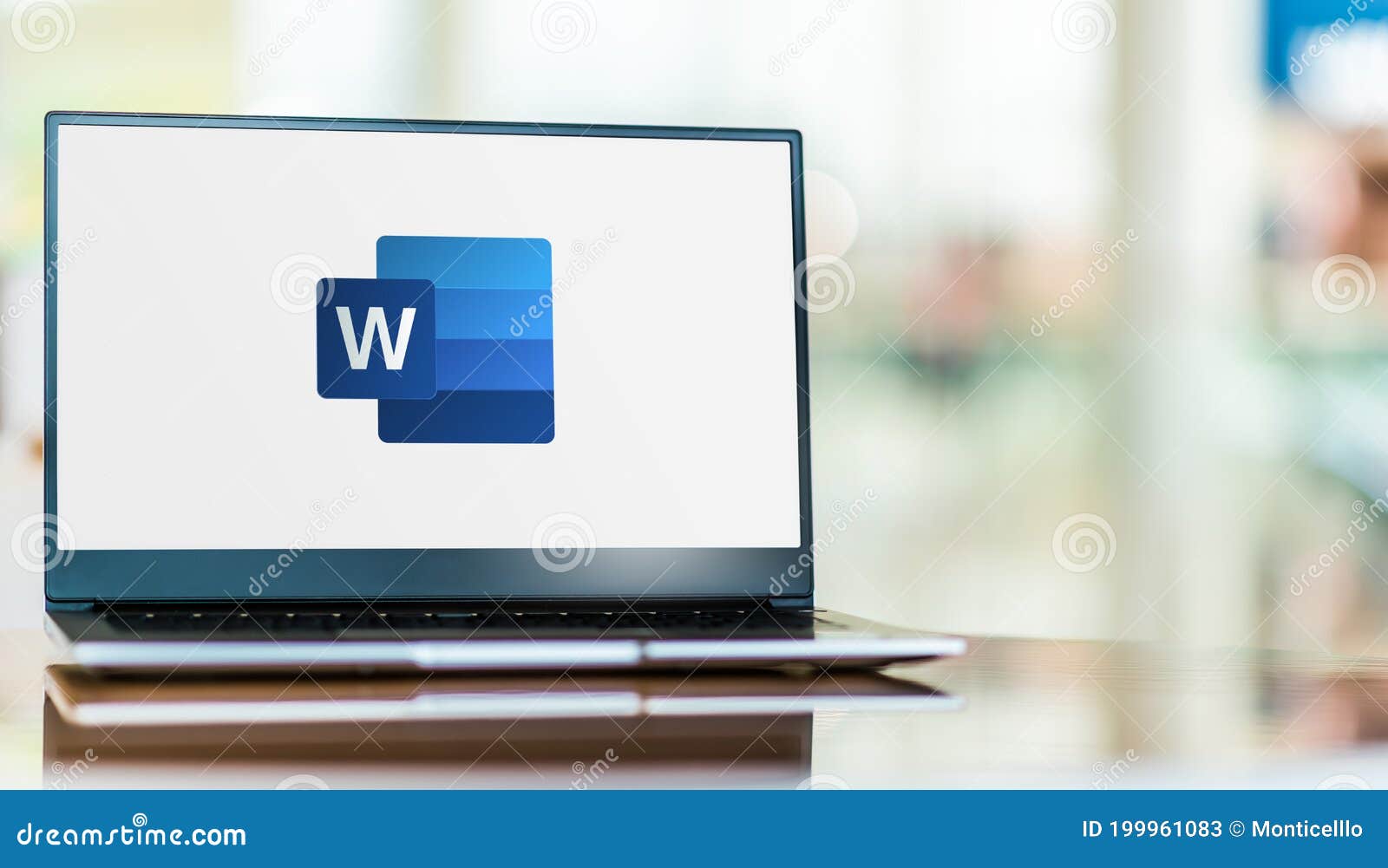 Laptop Computer Displaying Logo of Microsoft Word Editorial Stock Photo ...