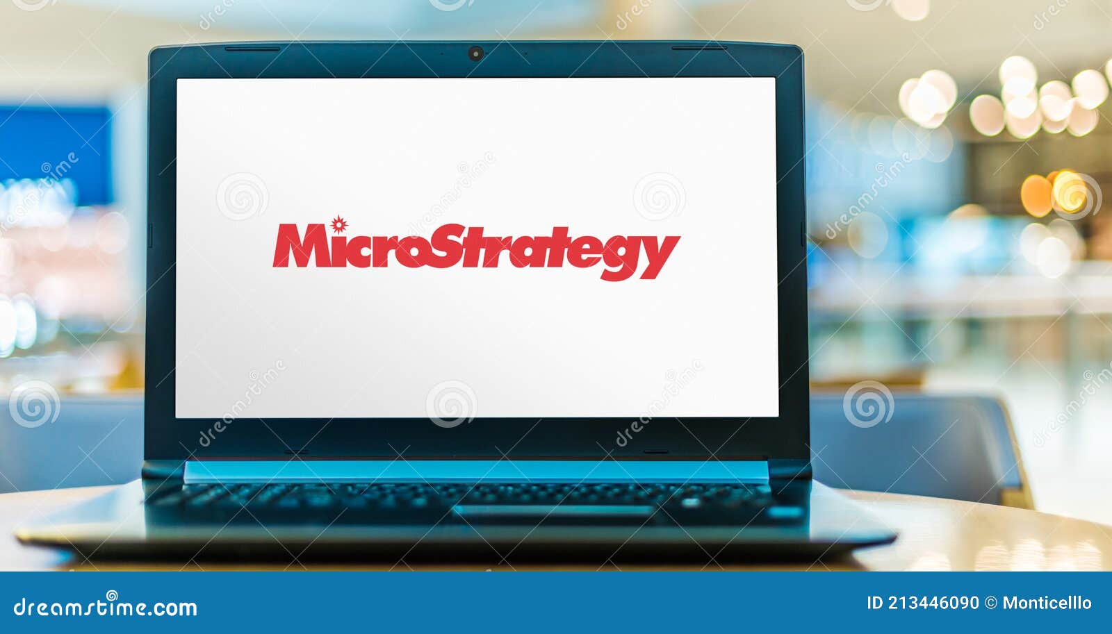 Laptop Computer Displaying Logo of MicroStrategy Incorporated Editorial ...