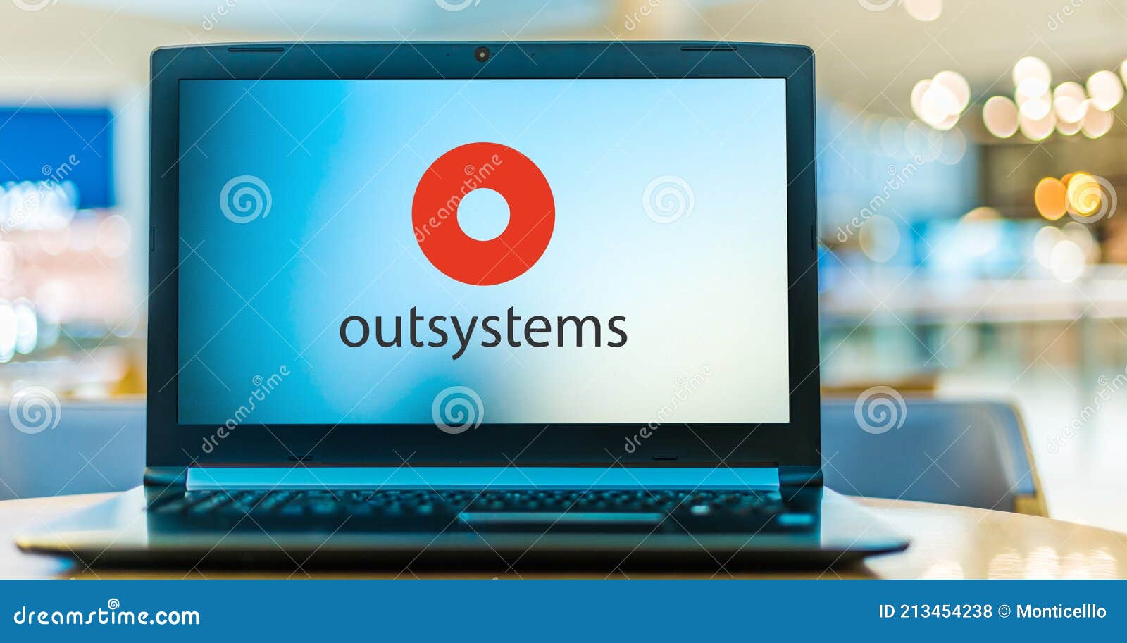 Laptop Computer Displaying Logo of OutSystems Editorial Stock Photo ...