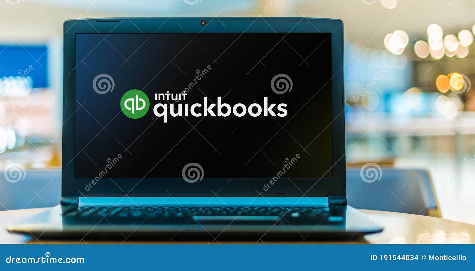 Laptop Computer Displaying Logo of QuickBooks Editorial Stock Image ...