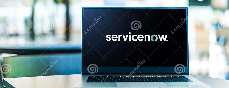 Laptop Computer Displaying Logo of ServiceNow Editorial Photography ...
