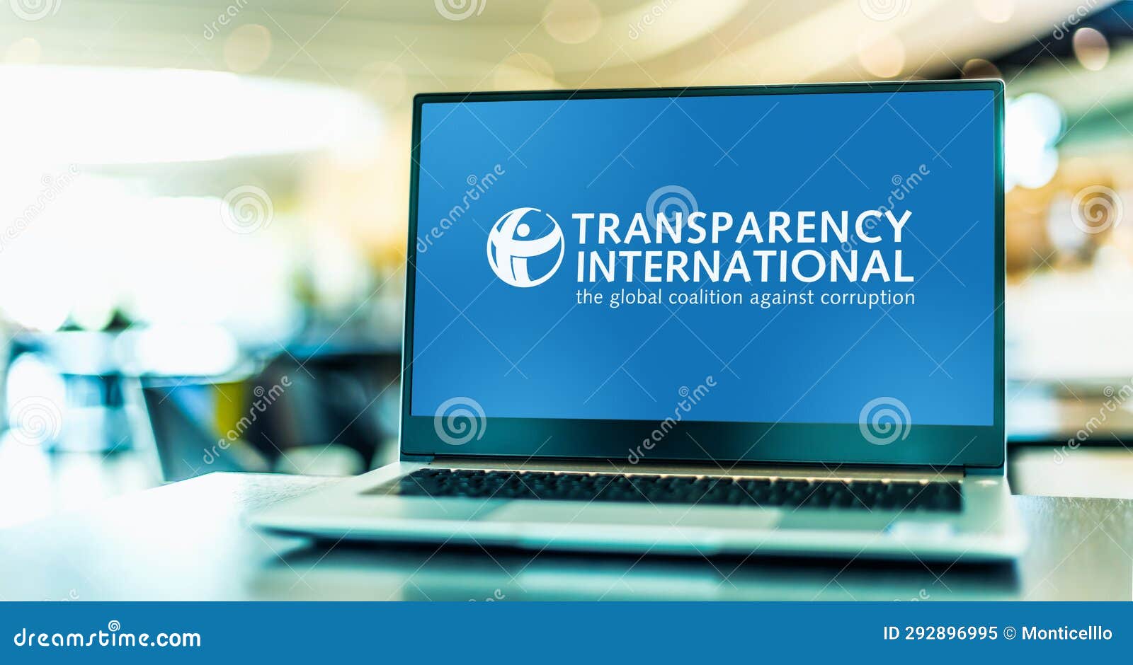 Laptop Computer Displaying Logo of Transparency International Editorial ...