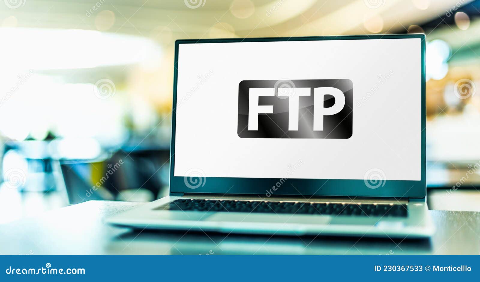 Laptop Computer Displaying a Sign of the Ftp Editorial Stock Photo ...