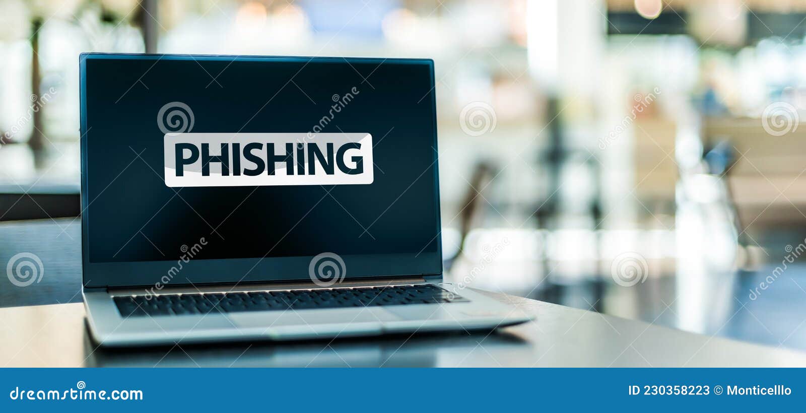 Laptop Computer Displaying the Sign of Phishing Stock Image - Image of ...