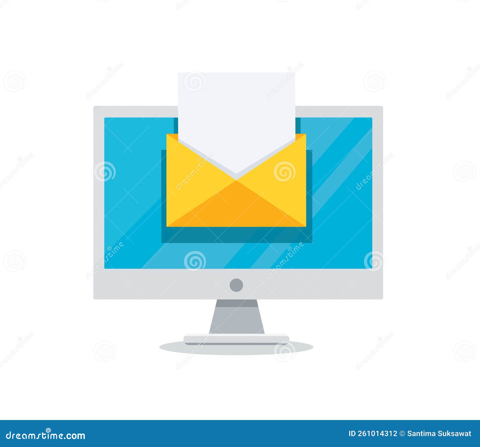 Laptop Computer with Email Notification Stock Vector - Illustration of ...