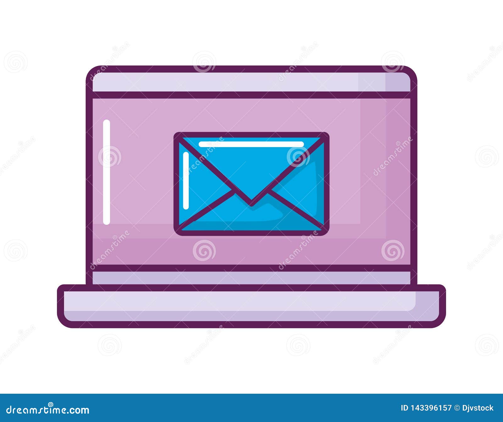 Laptop Computer with Envelope Mail Stock Illustration - Illustration of ...
