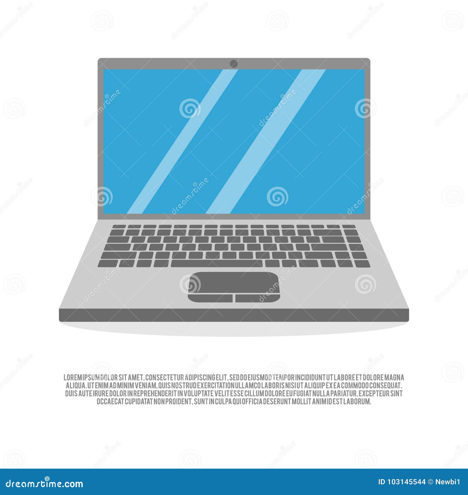 Laptop Computer Flat Vector Stock Vector - Illustration of ...