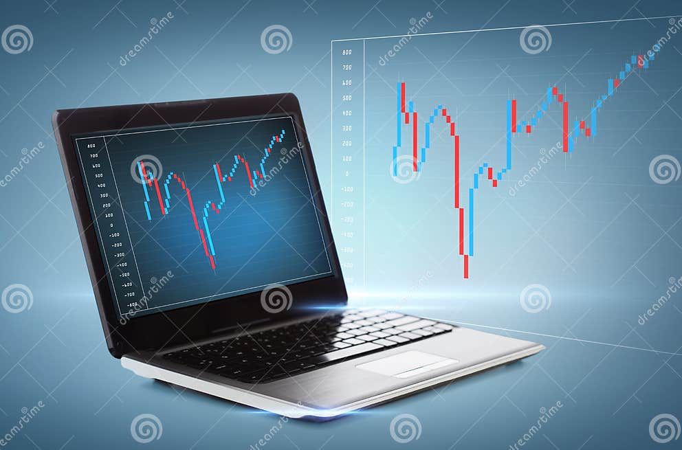 Laptop Computer with Forex Chart on Desktop Stock Photo - Image of ...