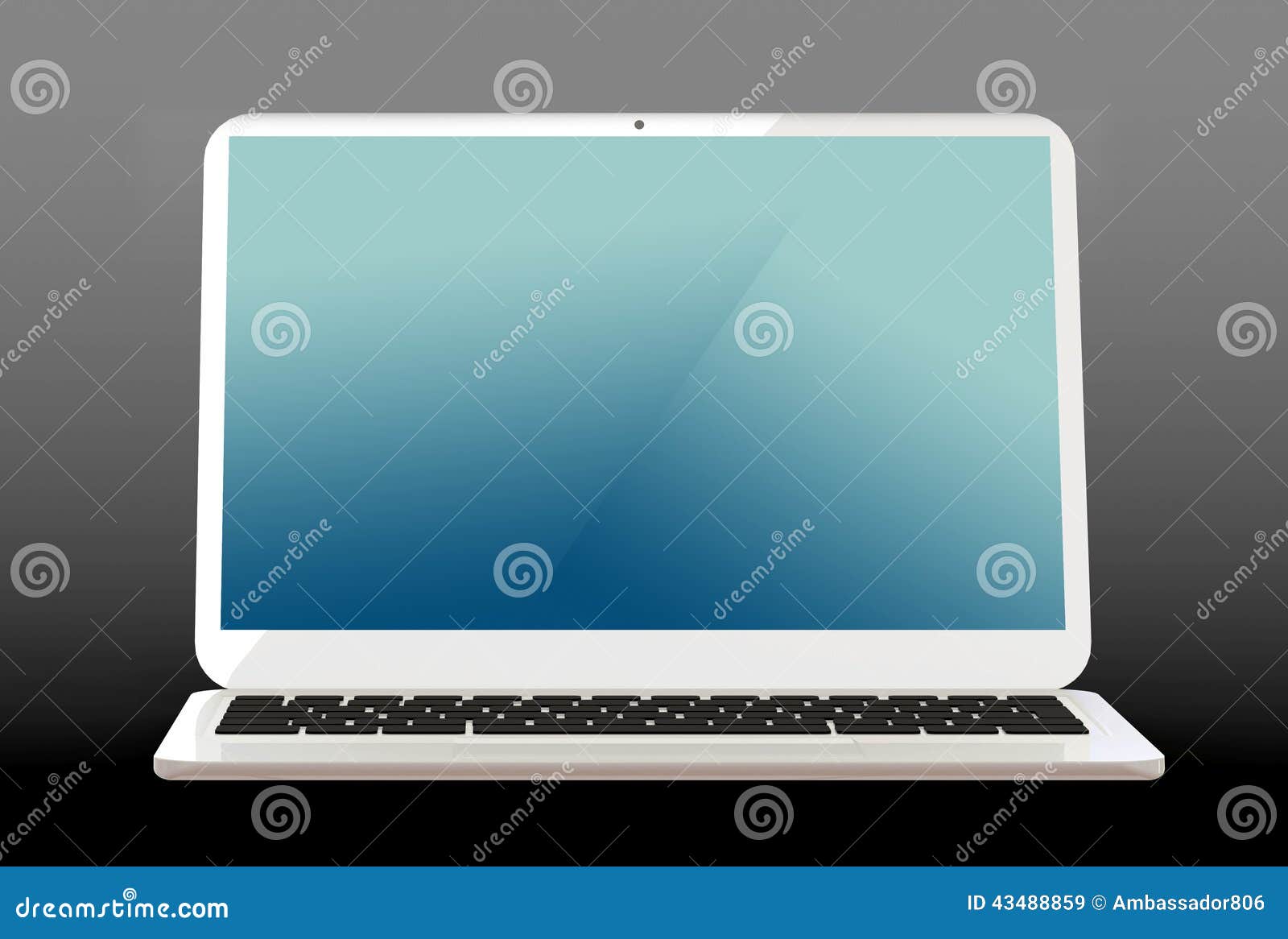Laptop computer front view stock illustration. Illustration of ...
