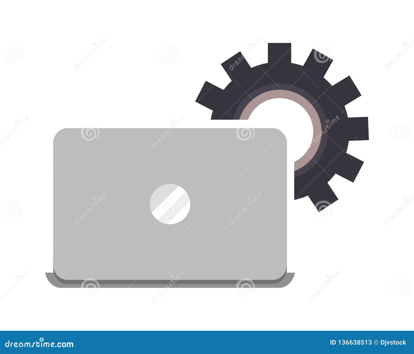 Laptop Computer Gear Work Device Stock Vector - Illustration of mobile ...