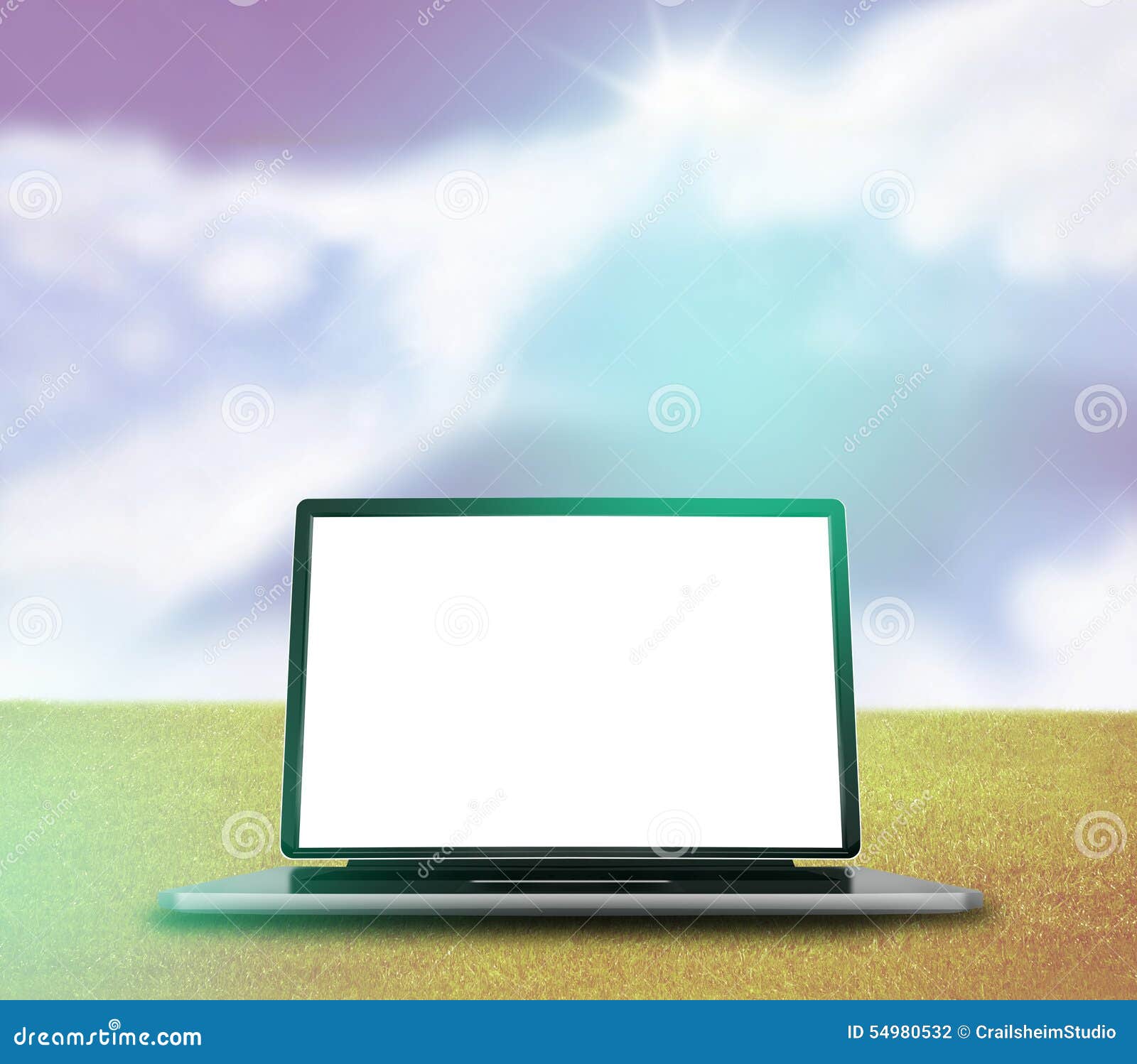 Laptop Computer Graphic stock illustration. Illustration of online ...