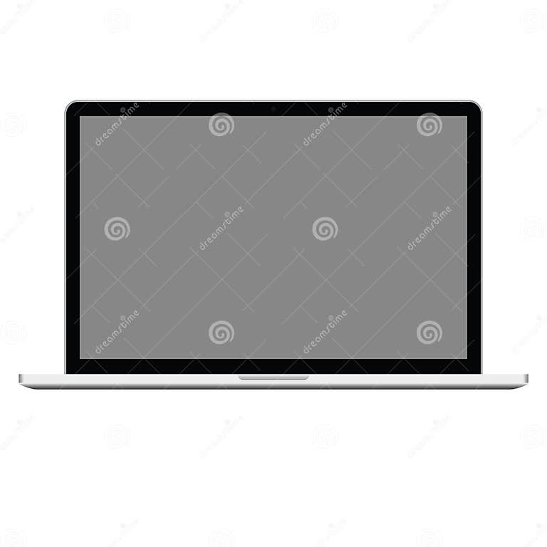 Laptop Computer with Grey Screen, High Quality Vector Eps10. Computer ...