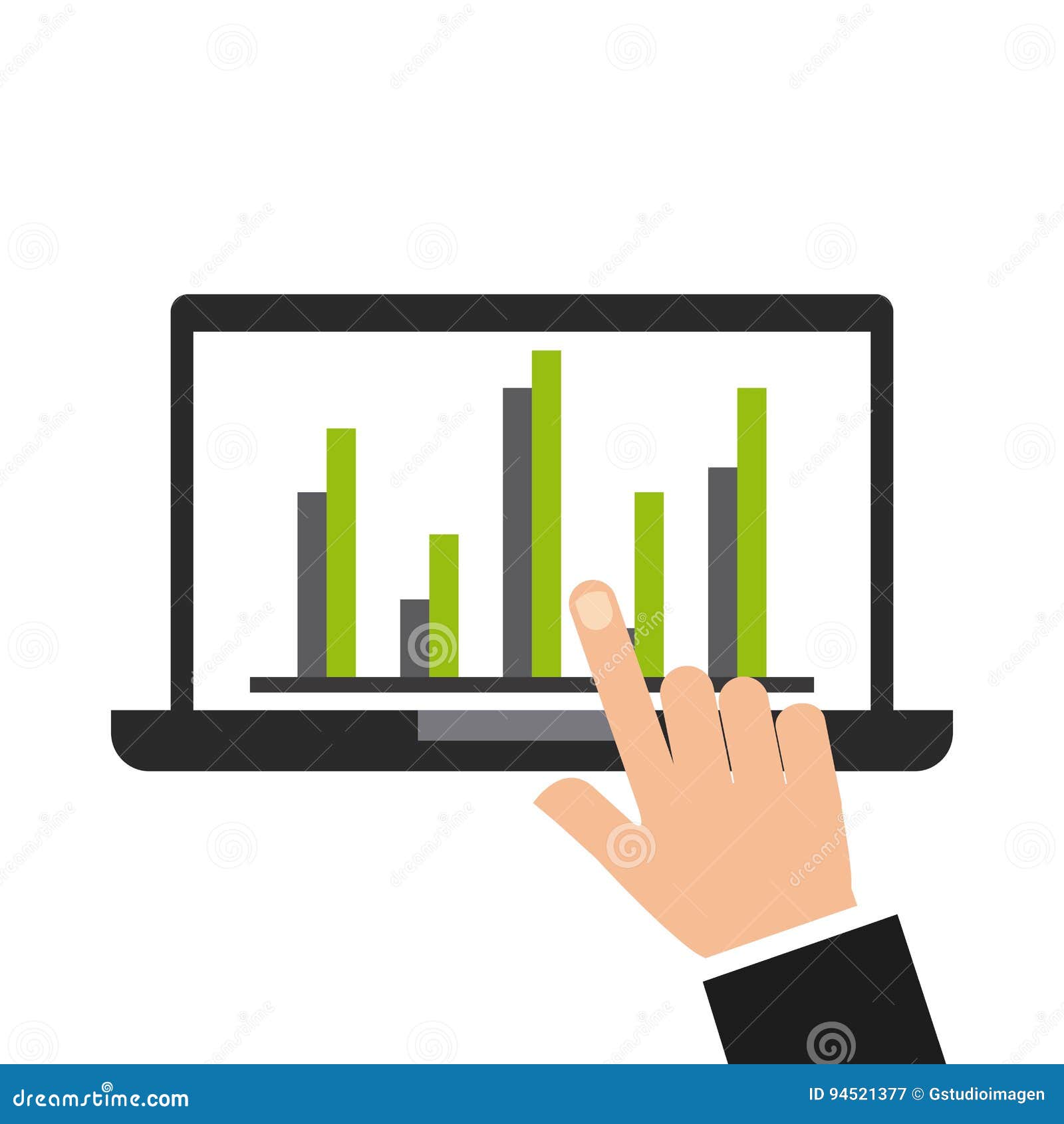 Laptop Computer Growth Icon Stock Vector - Illustration of media ...