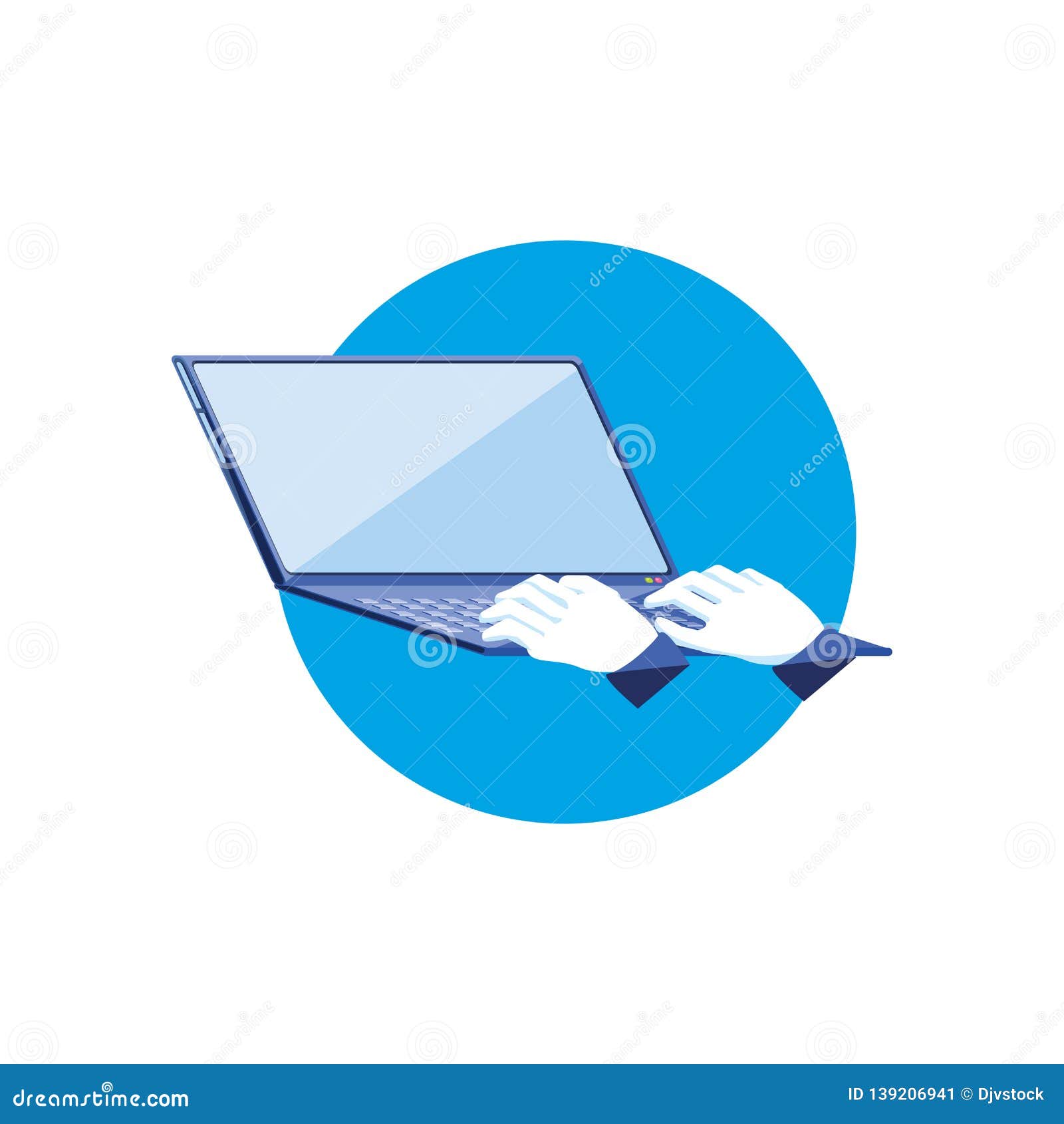 Laptop Computer with Hands Icon Stock Vector - Illustration of vector ...