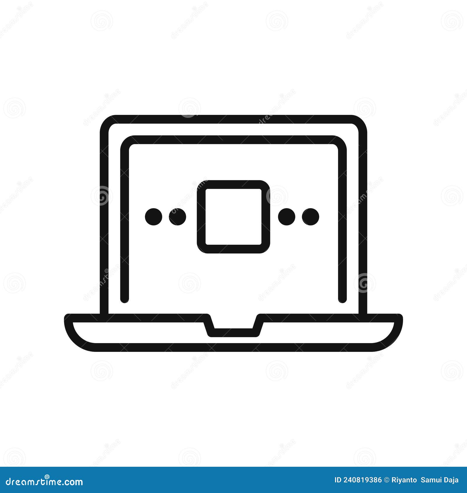 Laptop Computer Icon Black and White Illustration Stock Vector ...