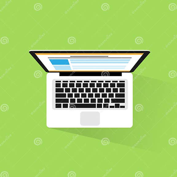Laptop Computer Icon Flat Design Vector Stock Vector - Illustration of ...