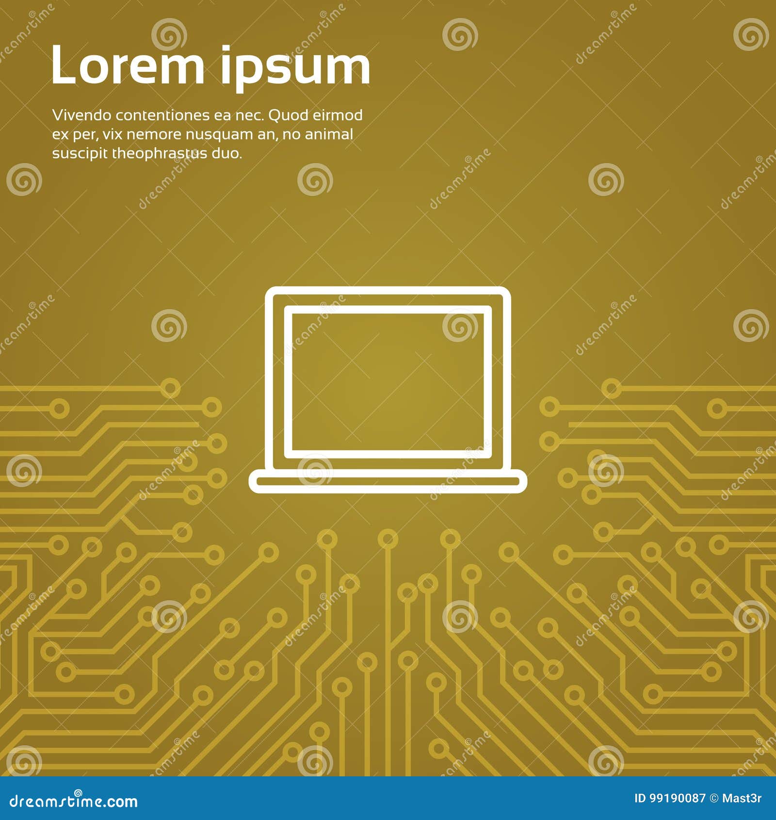 Laptop Computer Icon Over Computer Chip Moterboard Background Banner ...