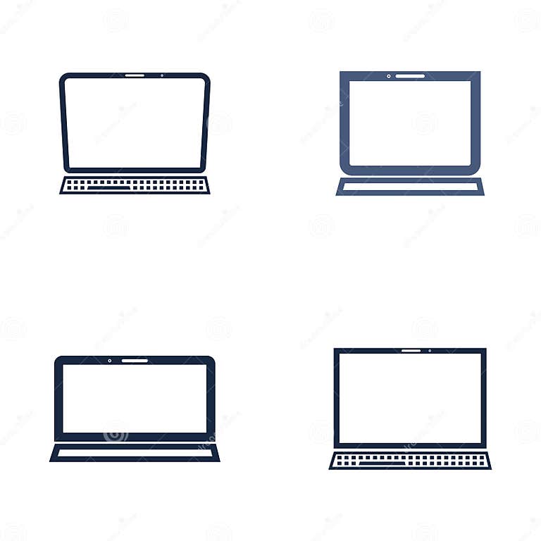 Laptop Computer Icon Template Stock Vector - Illustration of connection ...