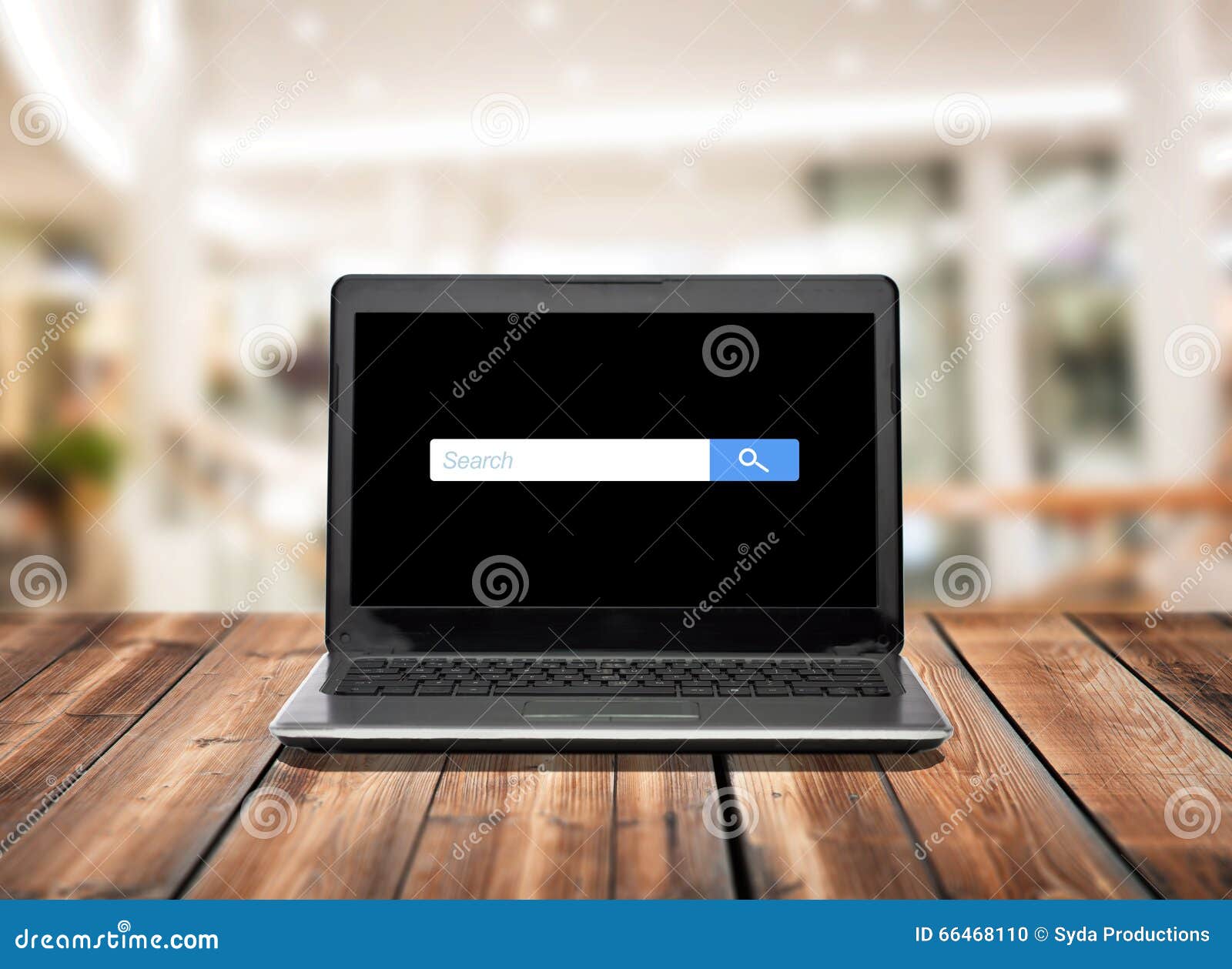 Laptop Computer with Internet Search Bar on Screen Stock Photo - Image ...