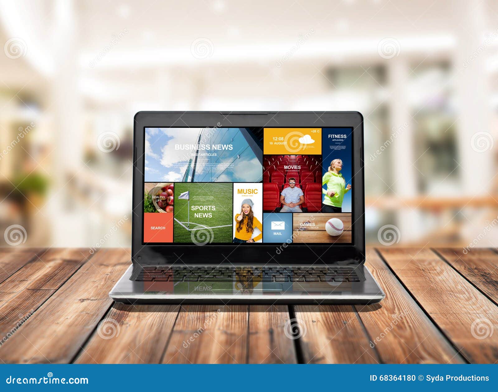 Laptop Computer with Internet Web Pages on Screen Stock Photo - Image ...