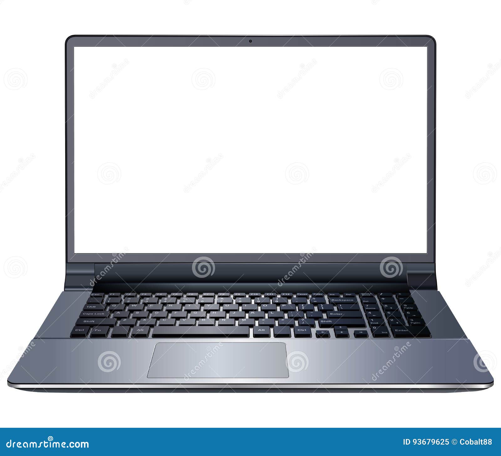 Laptop computer isolated stock vector. Illustration of isolated - 93679625