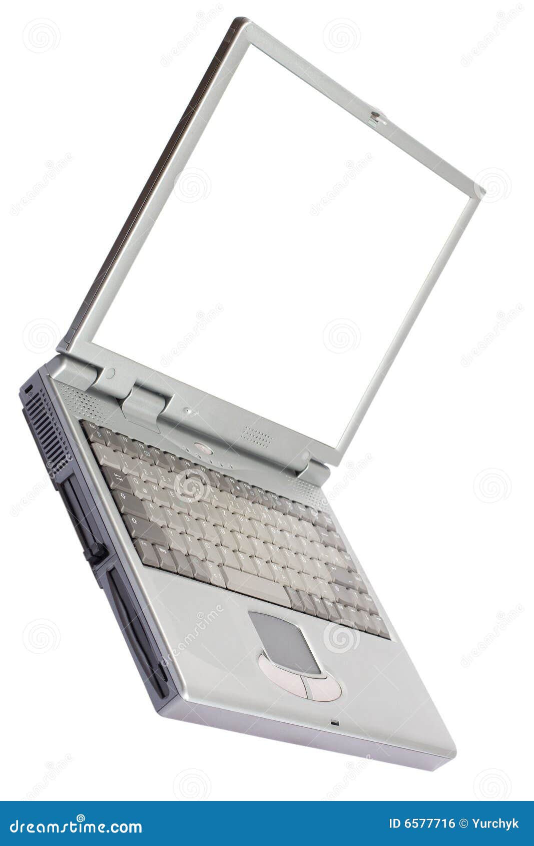 Laptop Computer Isolated on White Stock Photo - Image of metal, chrome ...