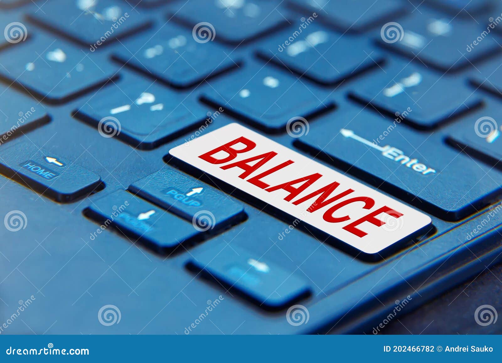 Laptop Computer Keyboard with BALANCE Button Stock Photo - Image of ...