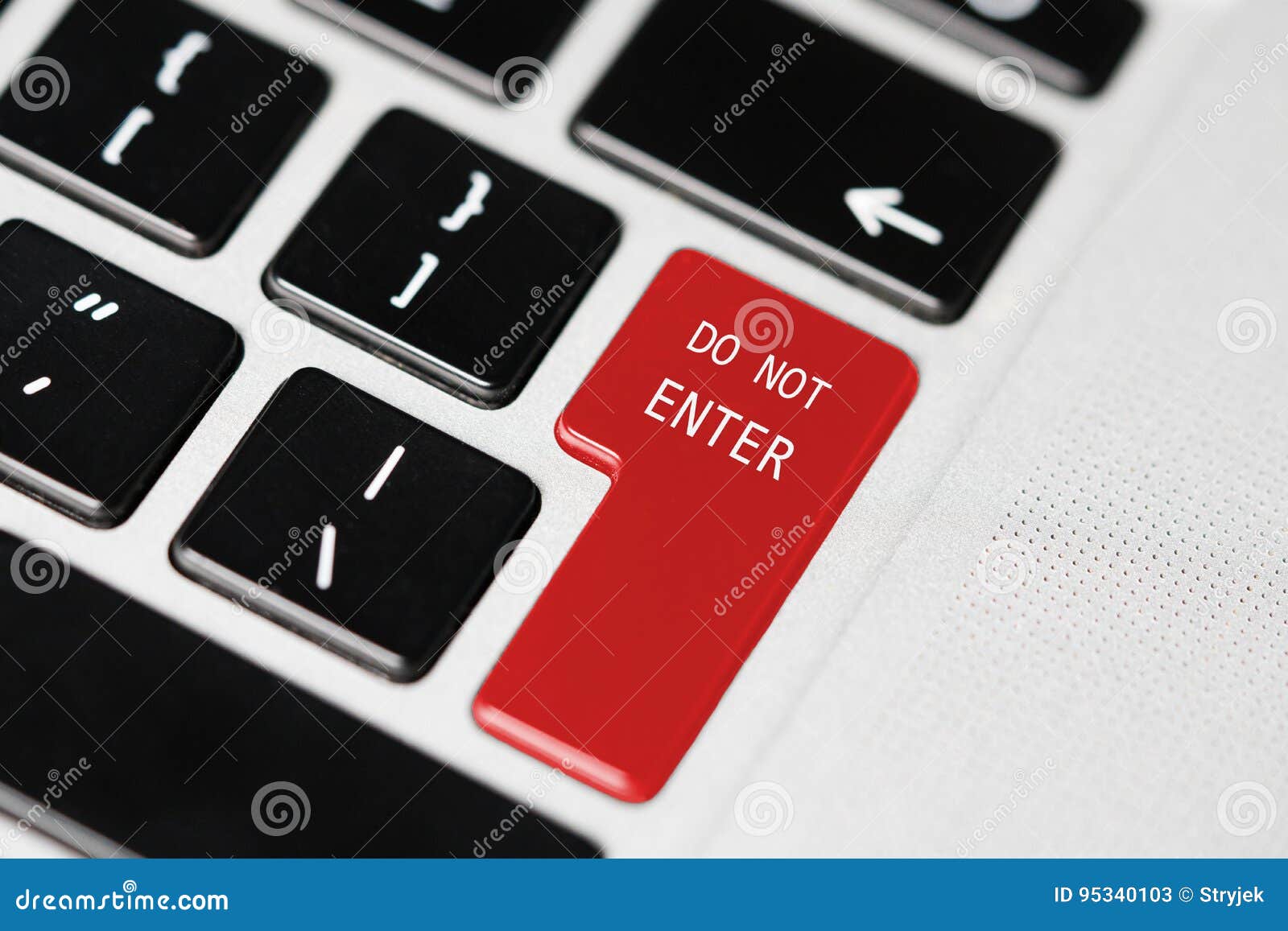 Laptop Computer Keyboard with `Do Not Enter` Button Stock Image - Image ...