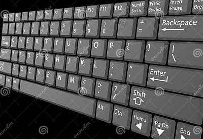 Laptop Computer Keyboard Key Labels Closeup Stock Vector - Illustration ...