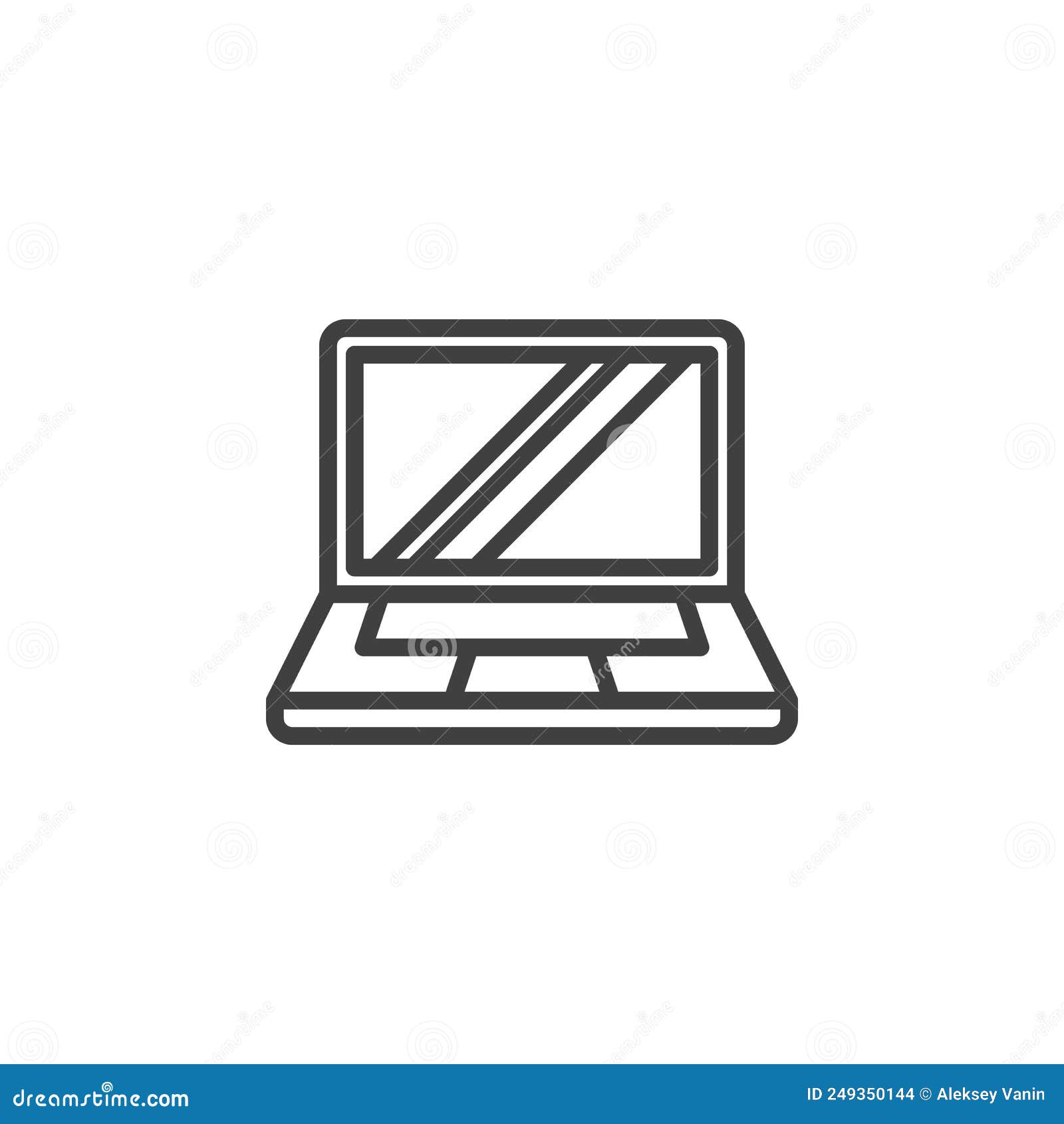 Laptop computer line icon stock illustration. Illustration of sign ...